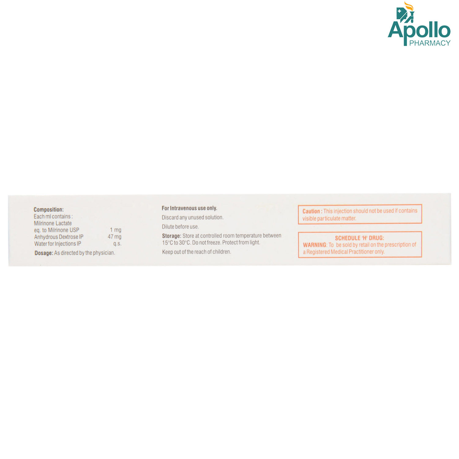 MILRON 10MG INJECTION 10ML Price, Uses, Side Effects, Composition ...