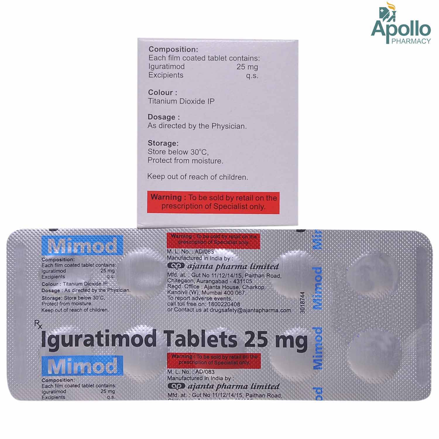 Mimod Tablet 10's Price, Uses, Side Effects, Composition - Apollo Pharmacy