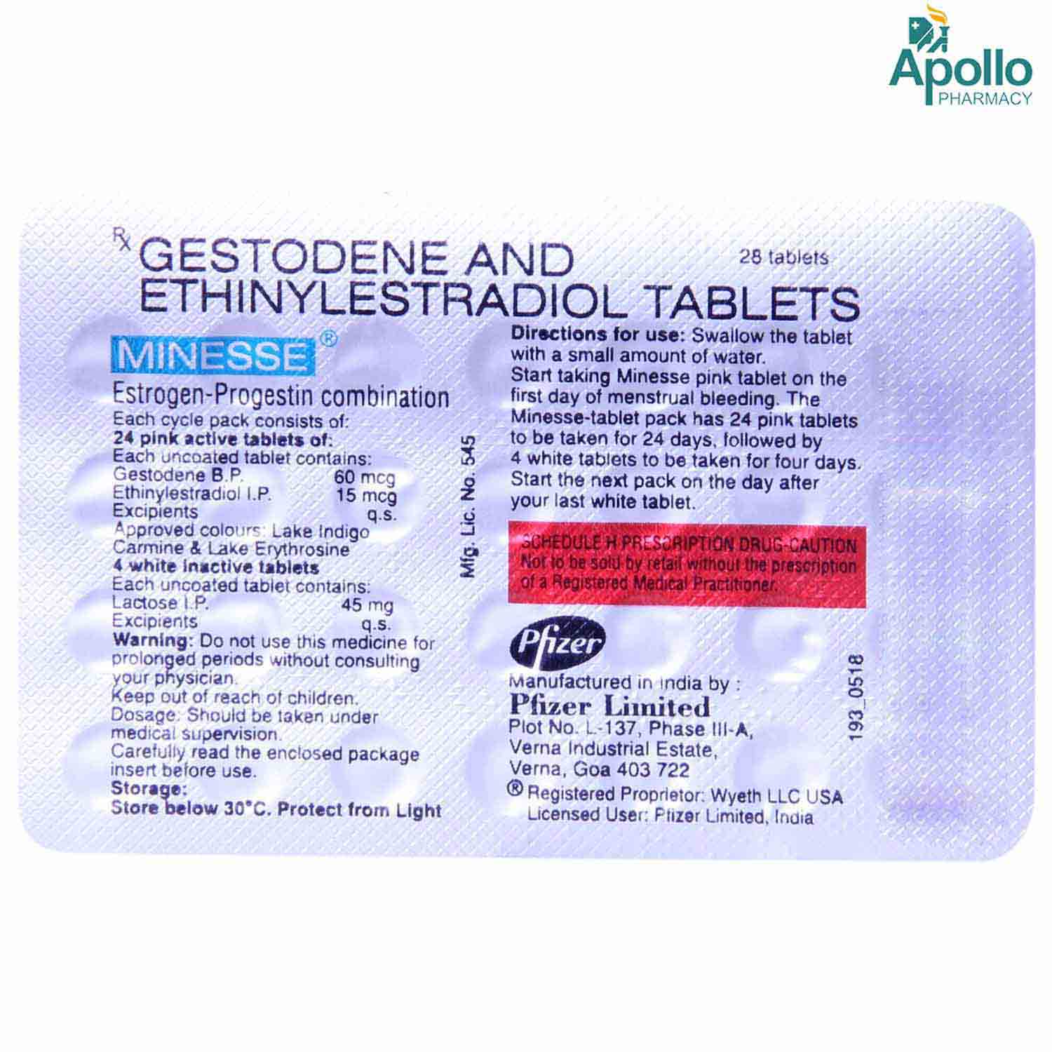 Minesse Tablet 28's Price, Uses, Side Effects, Composition - Apollo ...