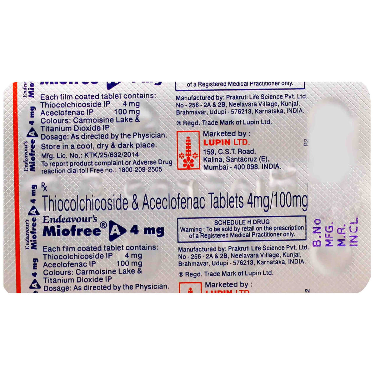 Miofree A 4 mg Tablet 10's Price, Uses, Side Effects, Composition ...
