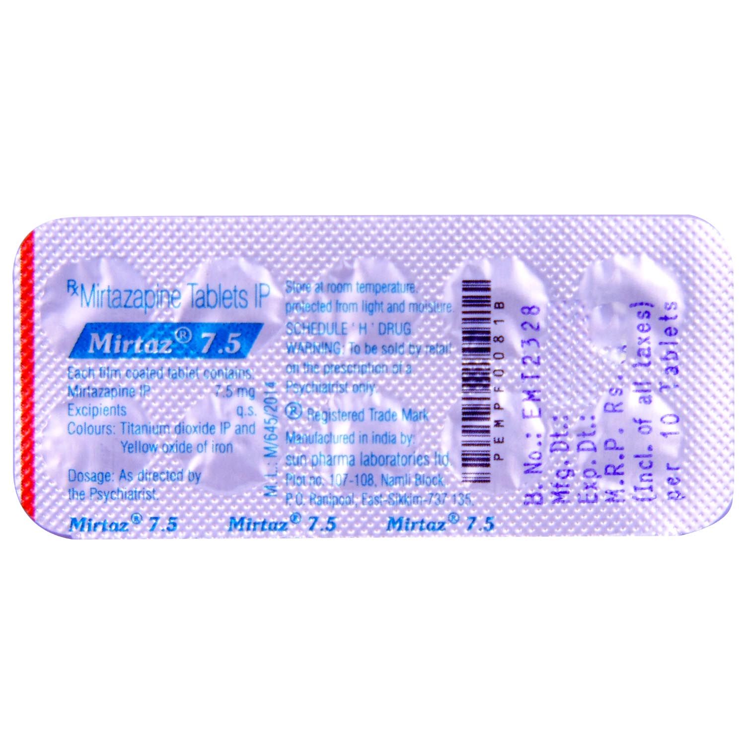 Mirtaz 7.5 Tablet 10's Price, Uses, Side Effects, Composition - Apollo ...