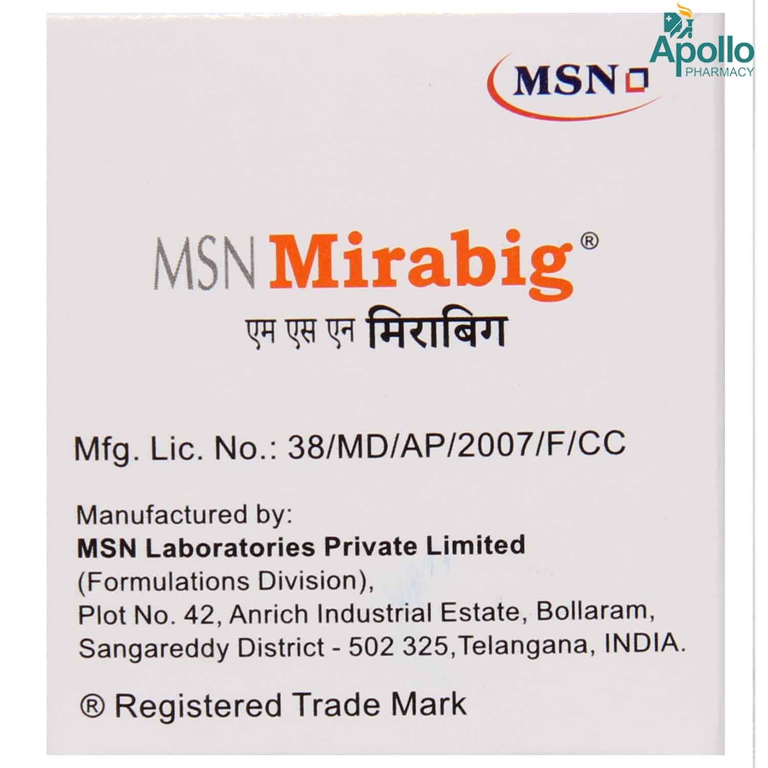 Mirabig 25 ER Tablet 10's Price, Uses, Side Effects, Composition ...