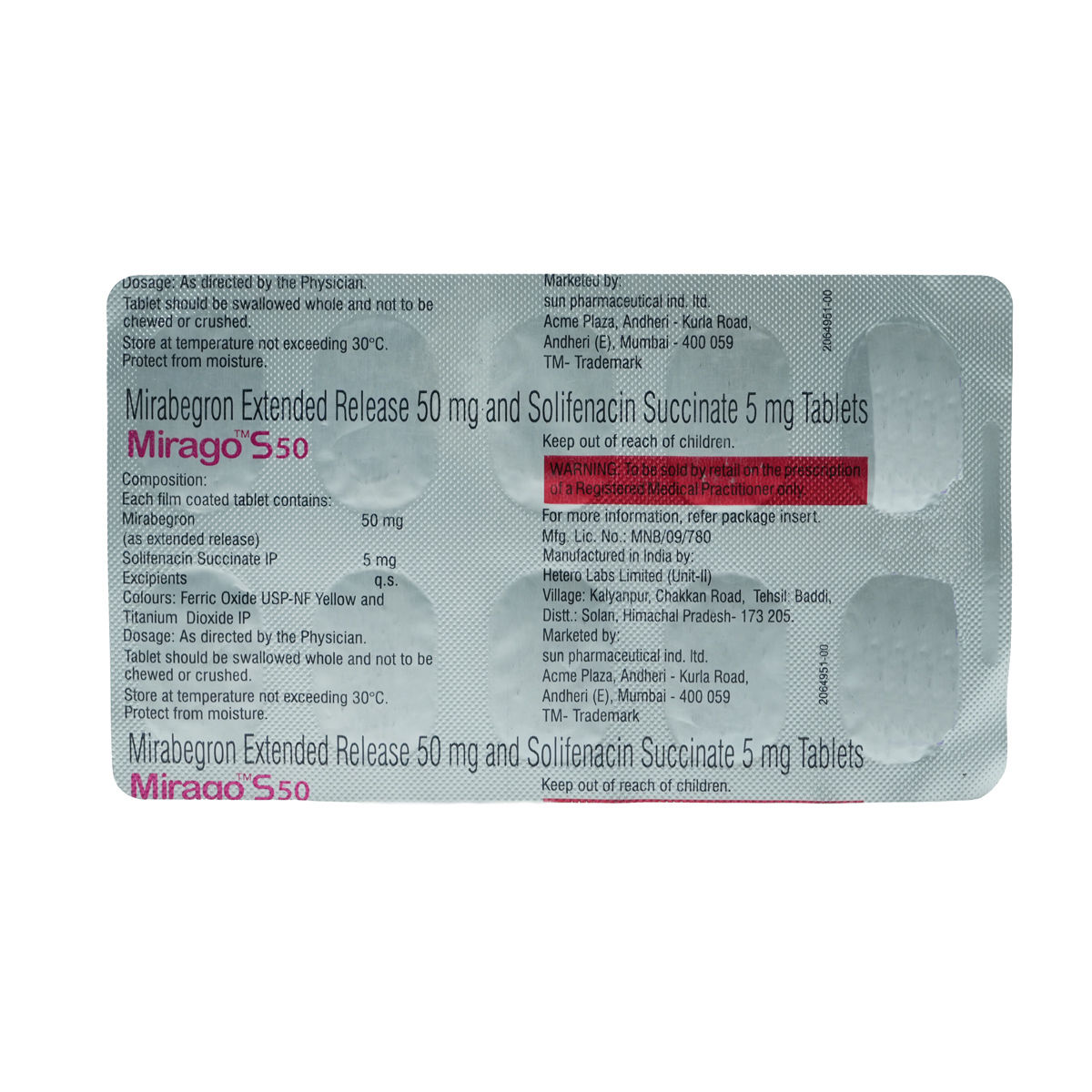 Mirago-S 50 Tablet 10's Price, Uses, Side Effects, Composition - Apollo ...