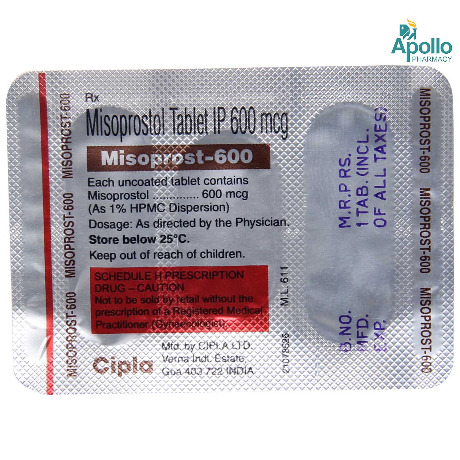 MISOPROST 600MCG TABLET Price, Uses, Side Effects, Composition - Apollo ...