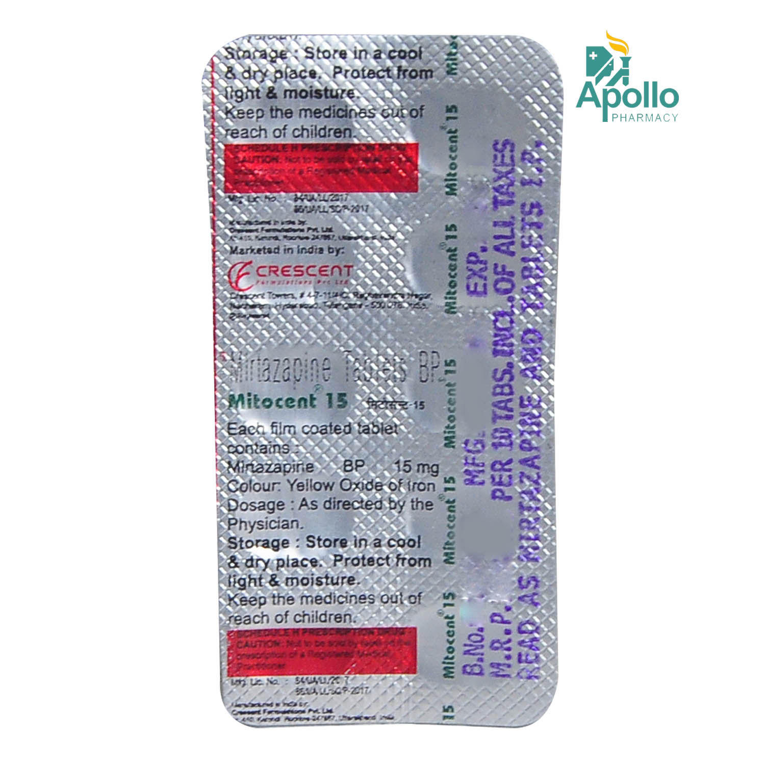 MITOCENT 15MG TABLET Price, Uses, Side Effects, Composition - Apollo ...