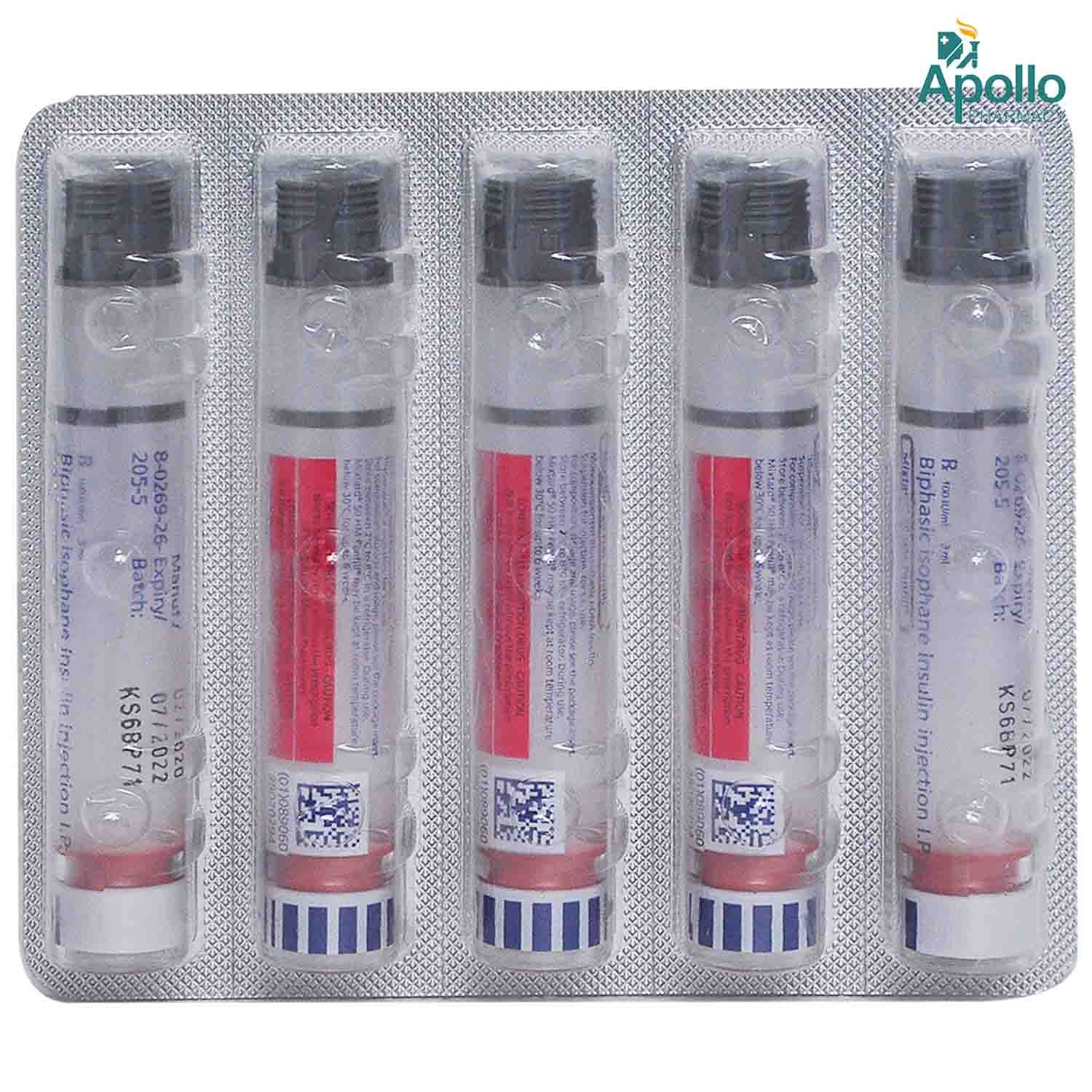 Mixtard 50 HM 100IU/ml Penfill 5 x 3 ml Price, Uses, Side Effects, Composition - Apollo Pharmacy