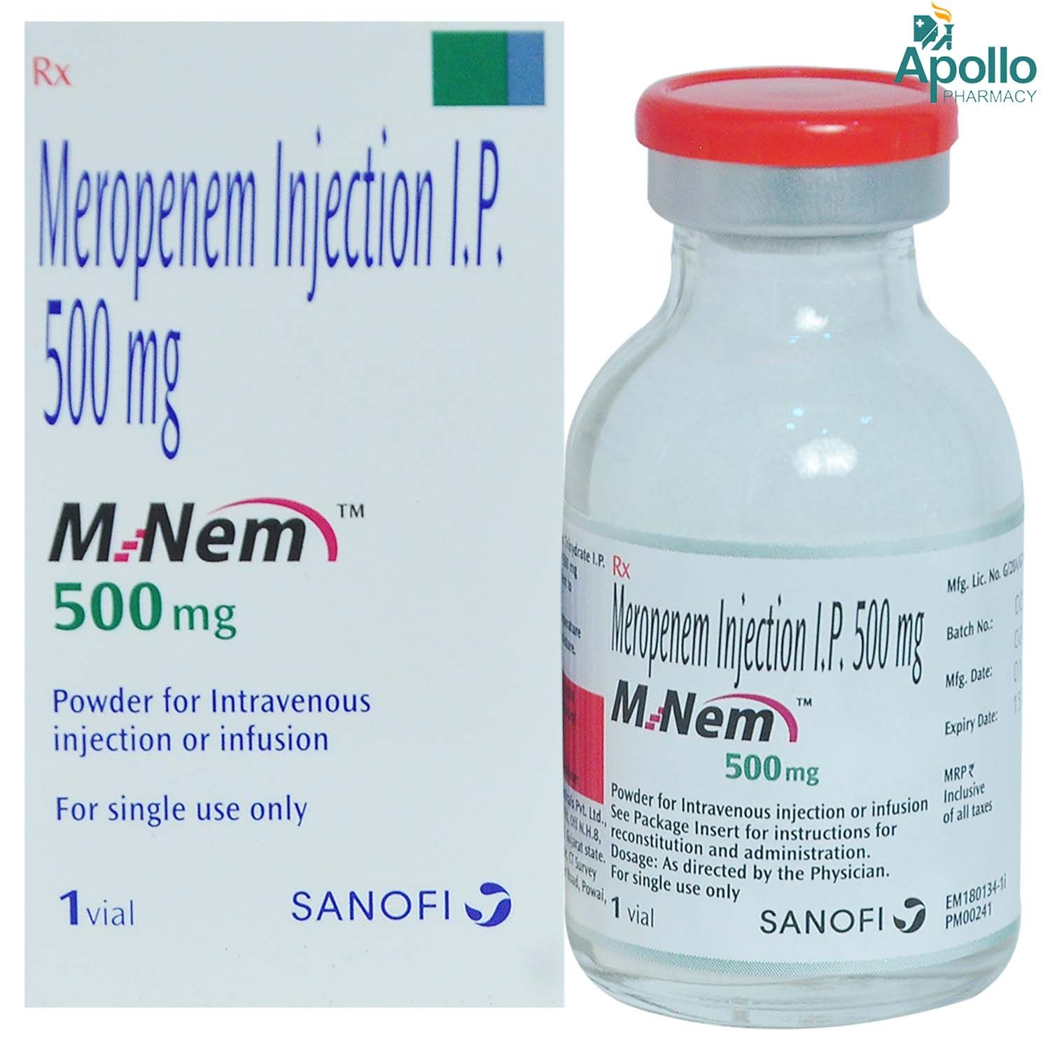 M NEM 500MG INJECTION Price, Uses, Side Effects, Composition - Apollo ...