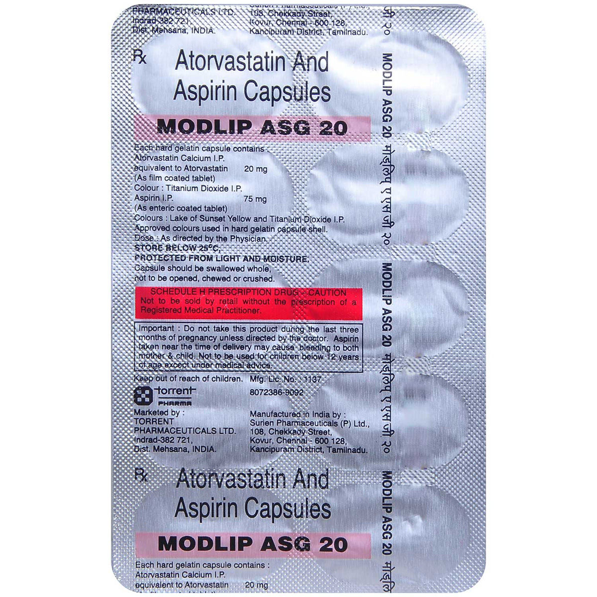 Modlip ASG 20 Capsule 10's Price, Uses, Side Effects, Composition ...