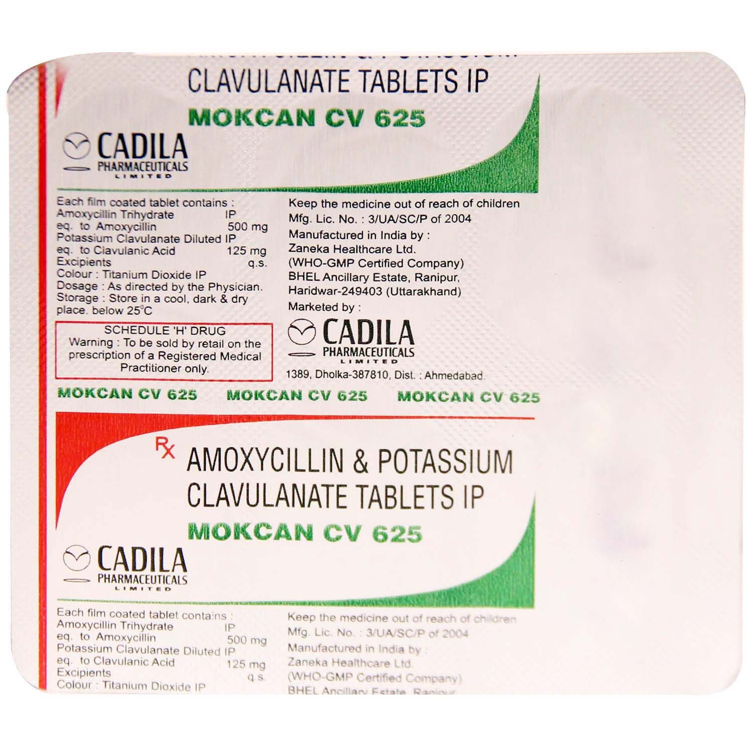 MOKCAN CV 625MG TABLET Price, Uses, Side Effects, Composition - Apollo ...