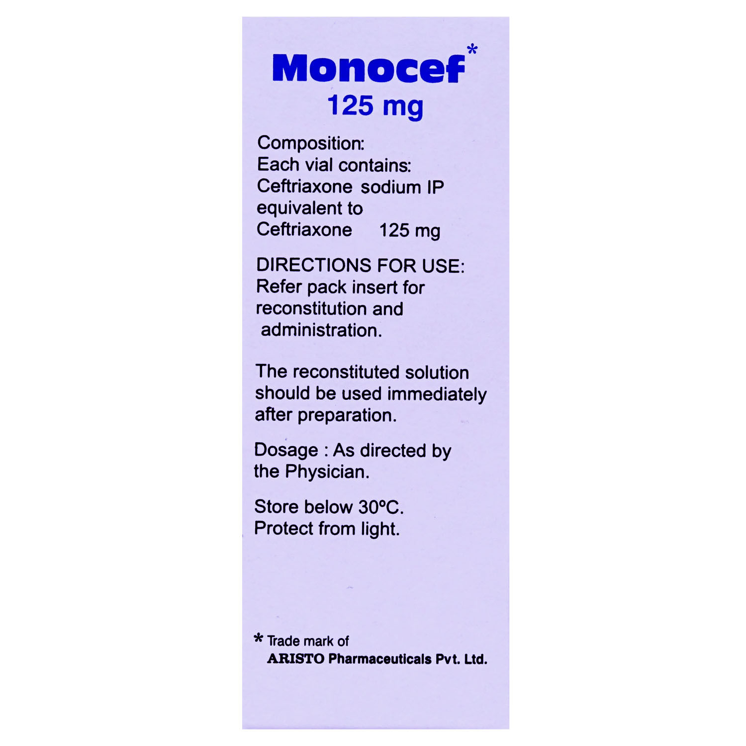Monocef 125mg Injection 1's Price, Uses, Side Effects, Composition ...