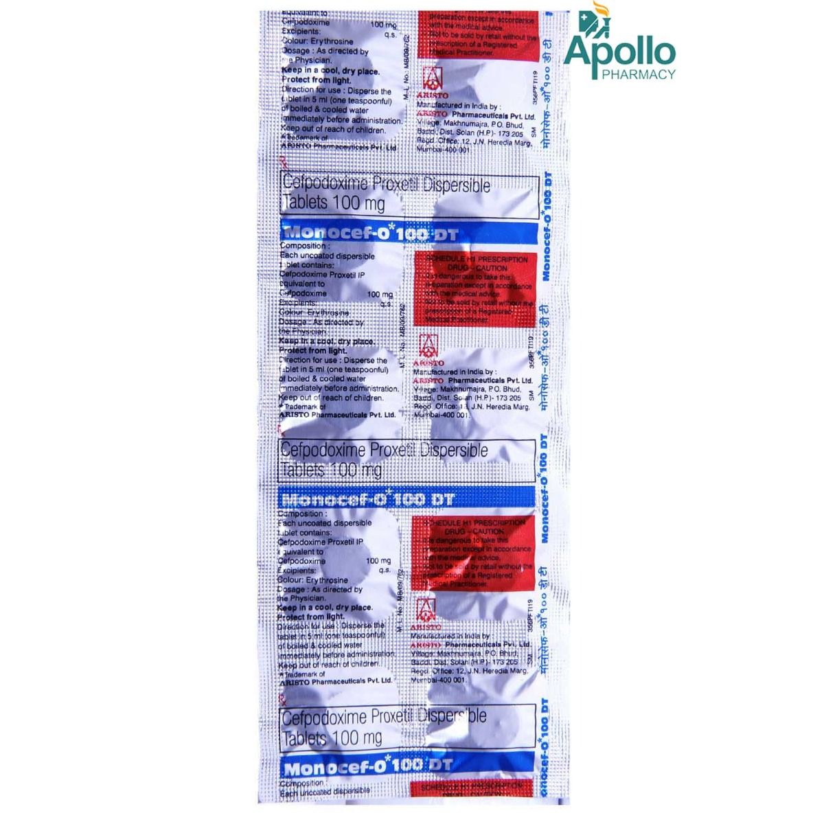 MONOCEF O DT 100MG TABLET Price, Uses, Side Effects, Composition ...