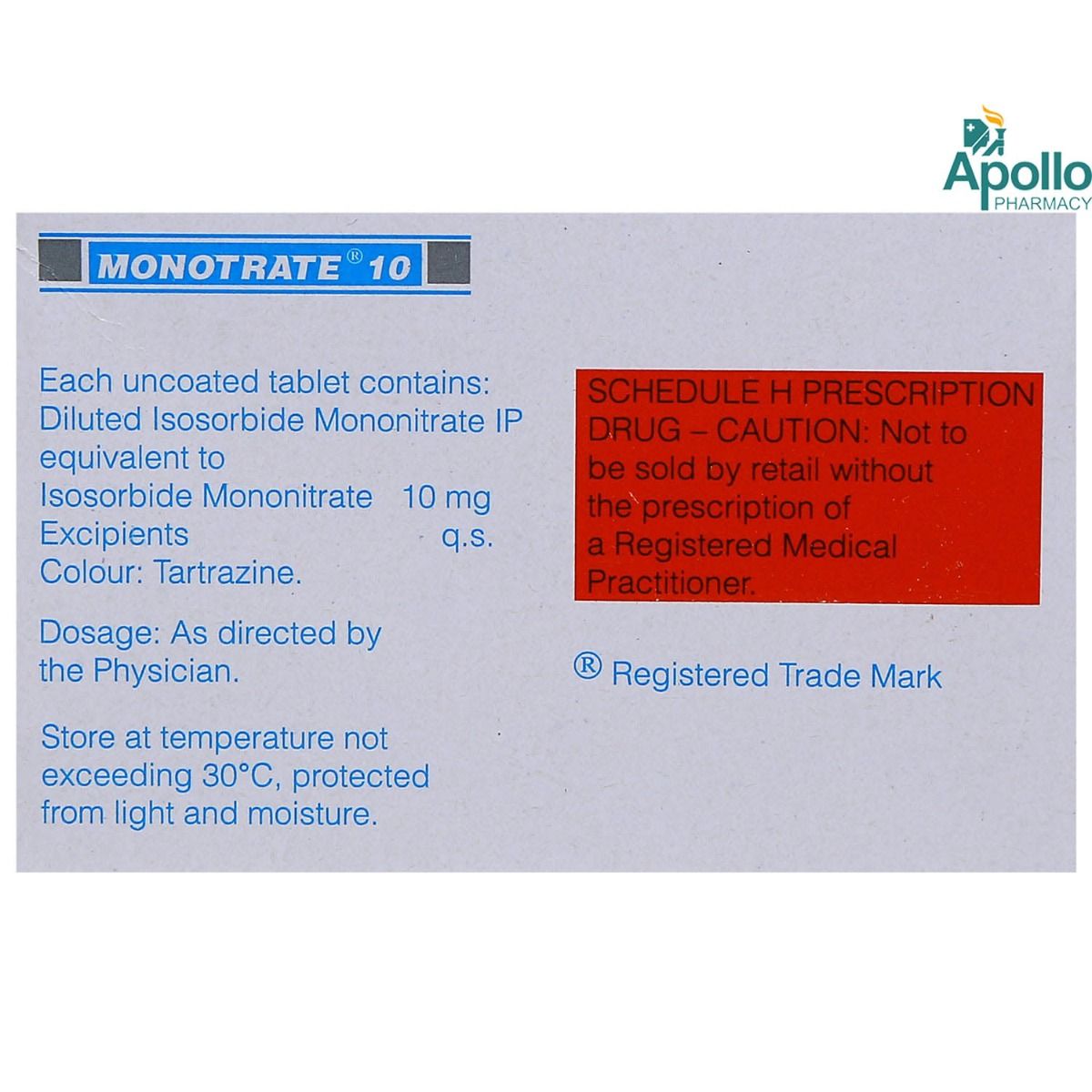 Monotrate 10 Tablet 10's Price, Uses, Side Effects, Composition ...