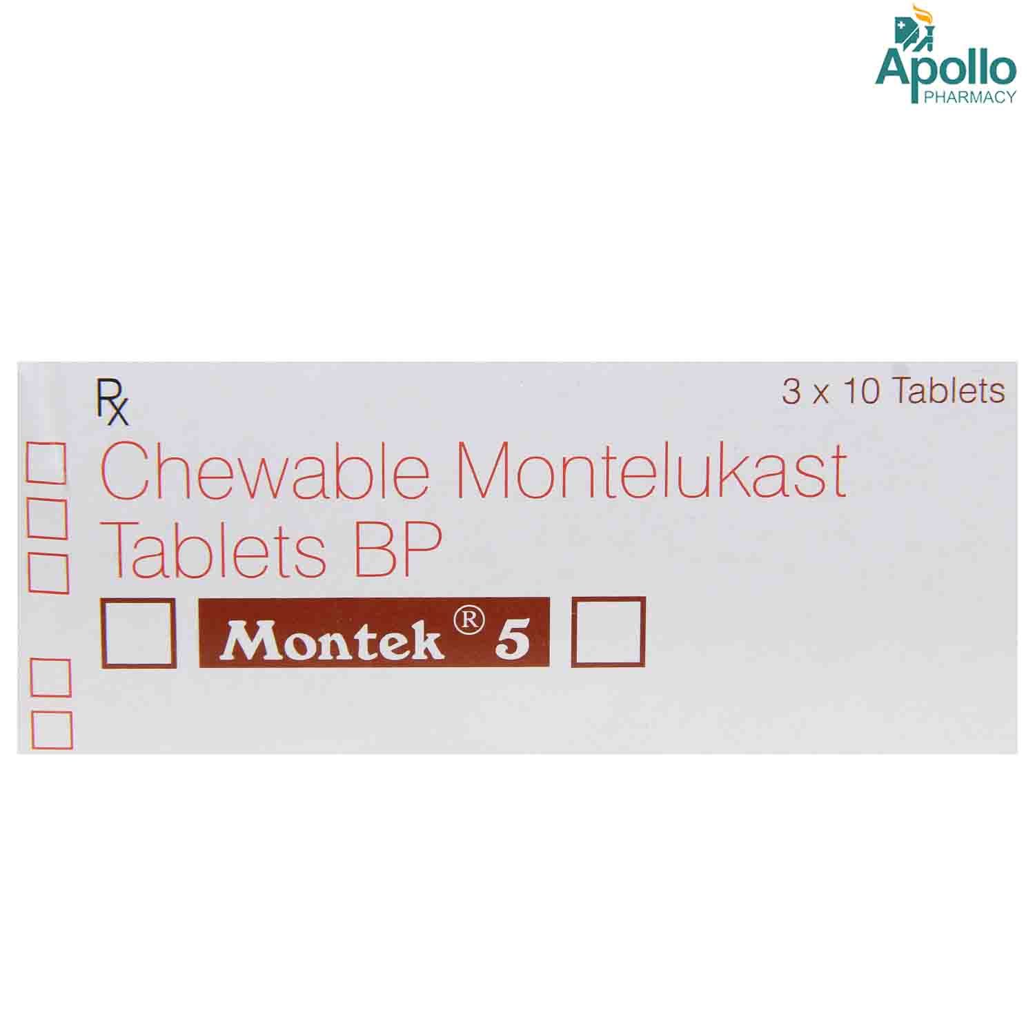 Montek 5 Tablet 10's Price, Uses, Side Effects, Composition - Apollo ...