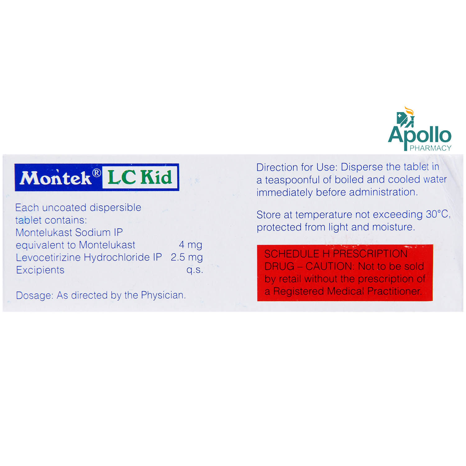 Montek LC Kid Tablet 10's Price, Uses, Side Effects, Composition ...