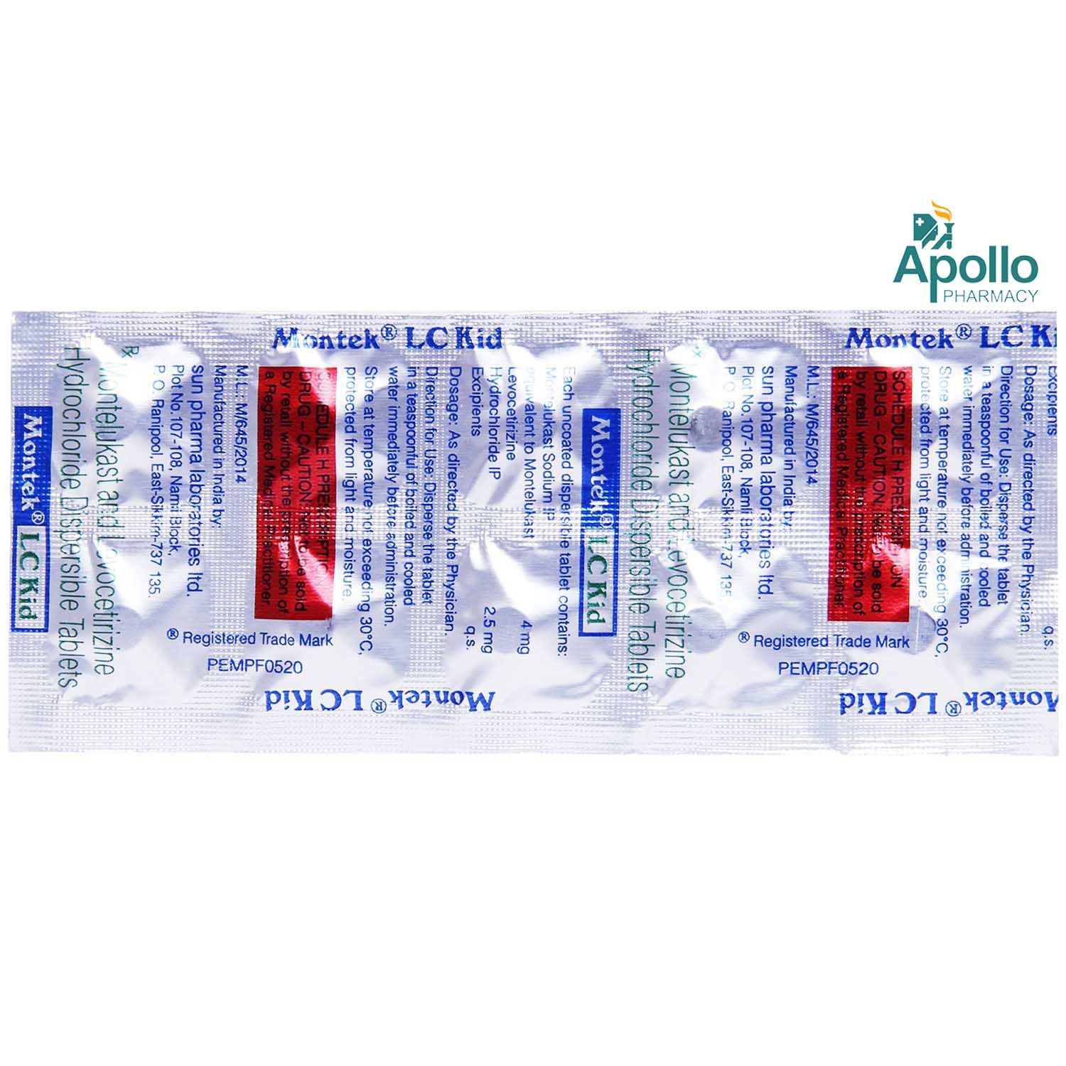 Montek LC Kid Tablet 10's Price, Uses, Side Effects, Composition ...