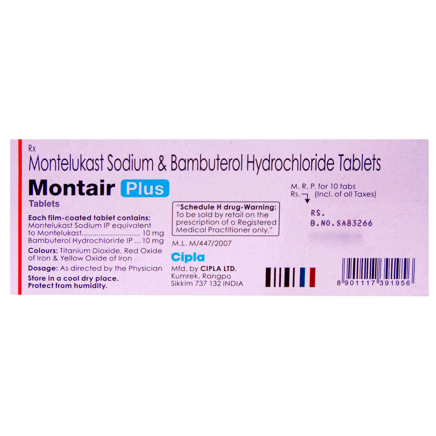 Montair Plus Tablet 10's Price, Uses, Side Effects, Composition ...