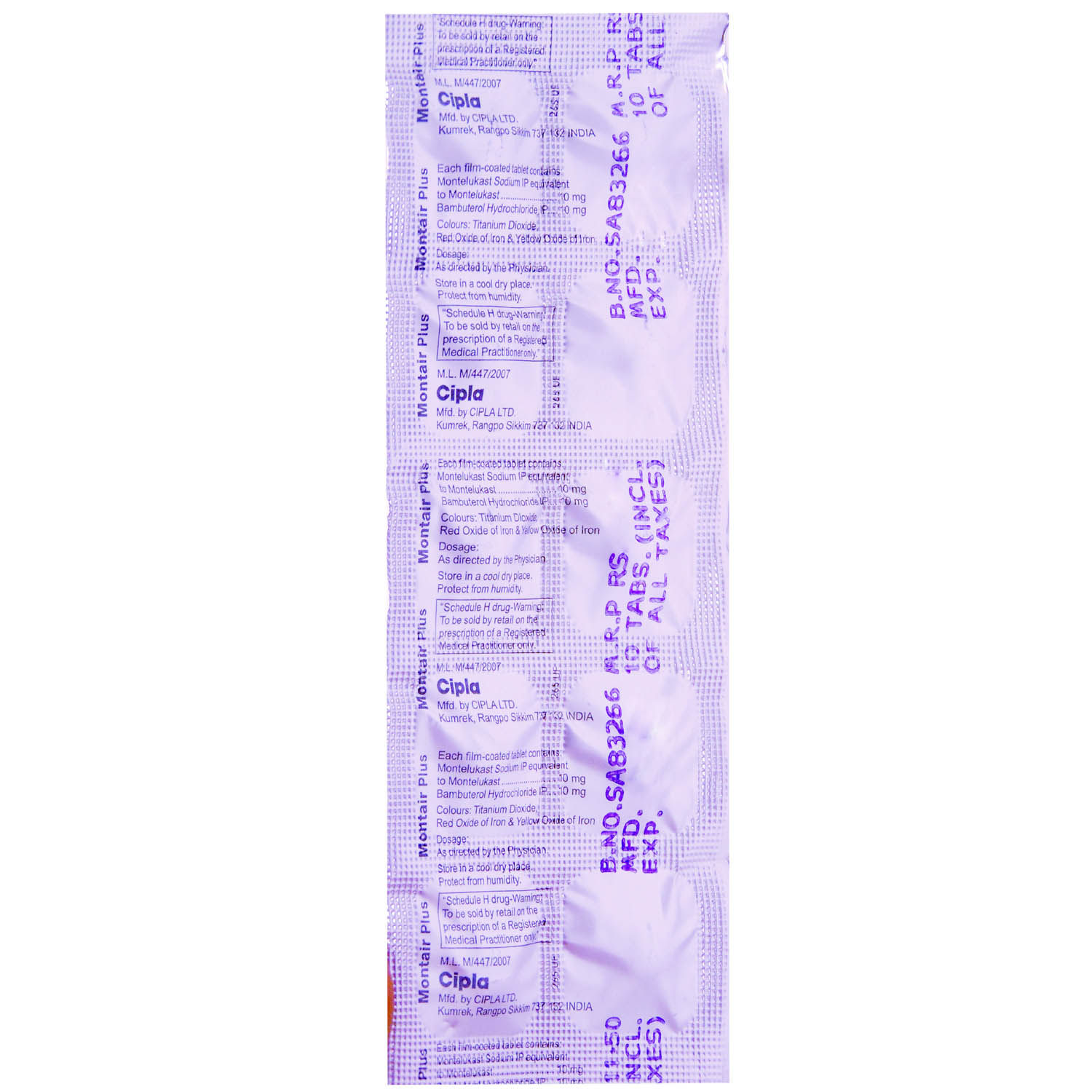 Montair Plus Tablet 10's Price, Uses, Side Effects, Composition ...