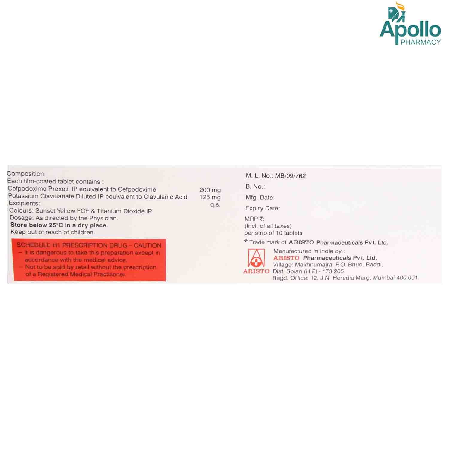 Monocef-O CV Tablet 10's Price, Uses, Side Effects, Composition ...