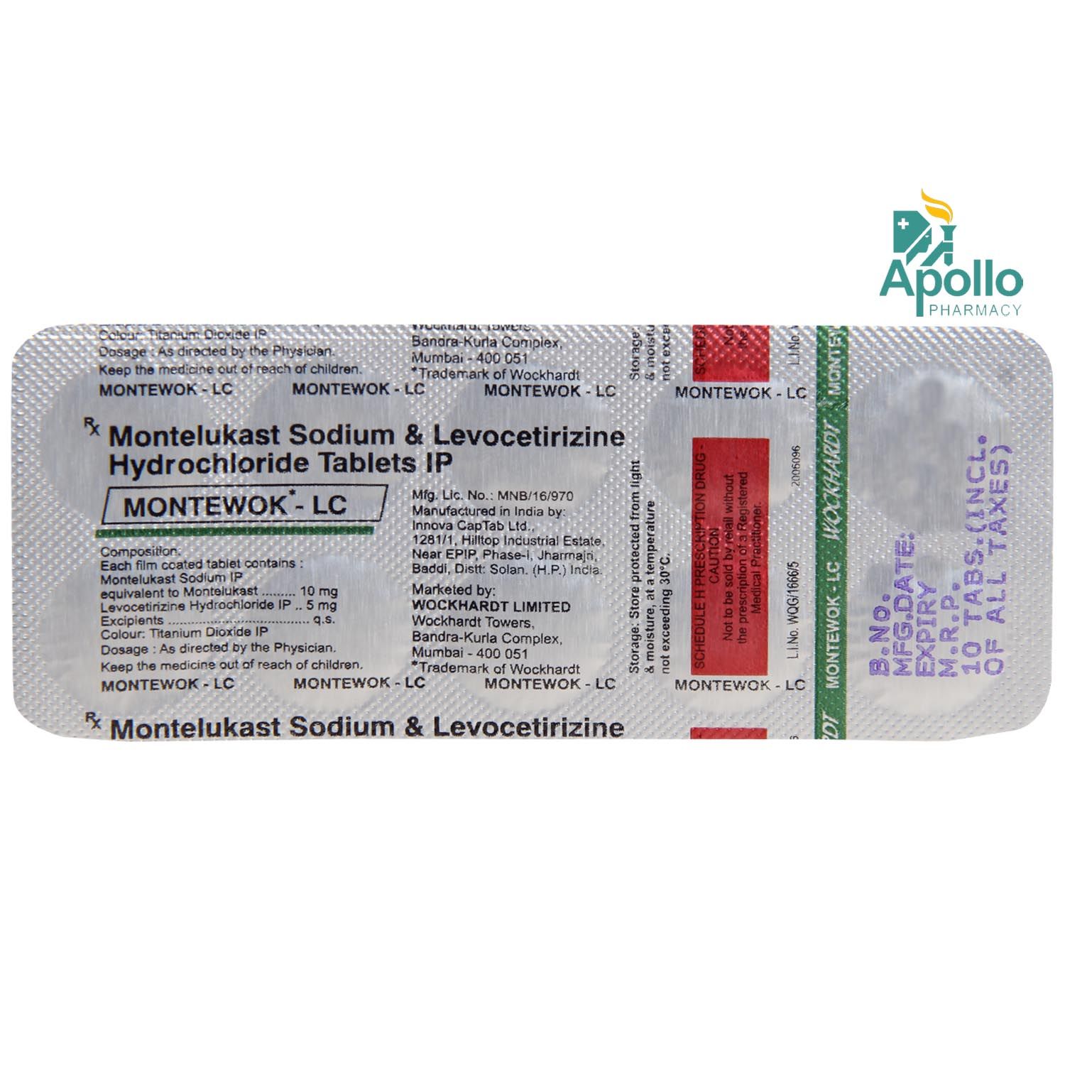 MONTEWOK LC TABLET Price, Uses, Side Effects, Composition - Apollo 24|7