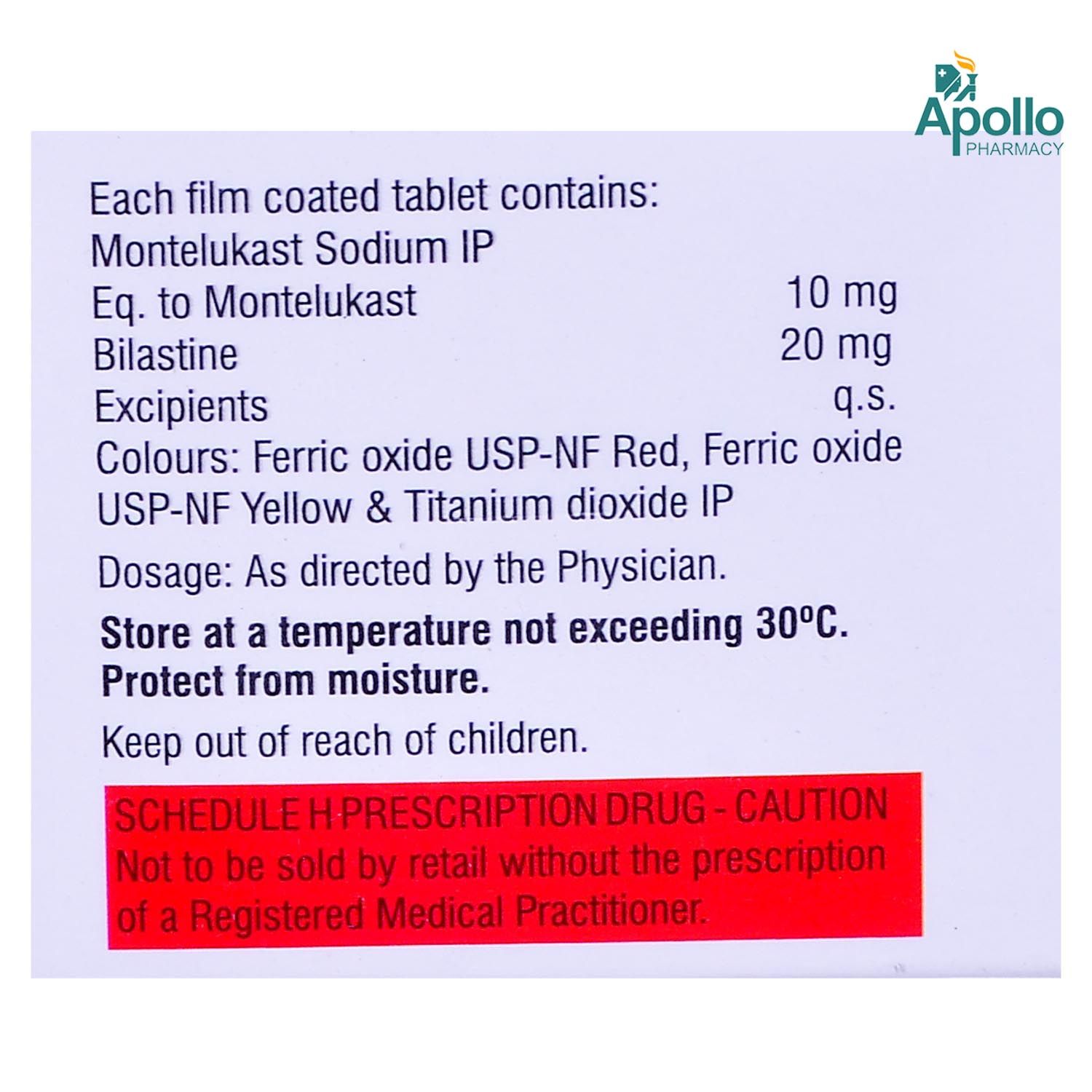 Montek BL Tablet 10's Price, Uses, Side Effects, Composition - Apollo ...