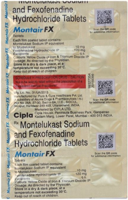 Montair FX Tablet 15's Price, Uses, Side Effects, Composition - Apollo ...