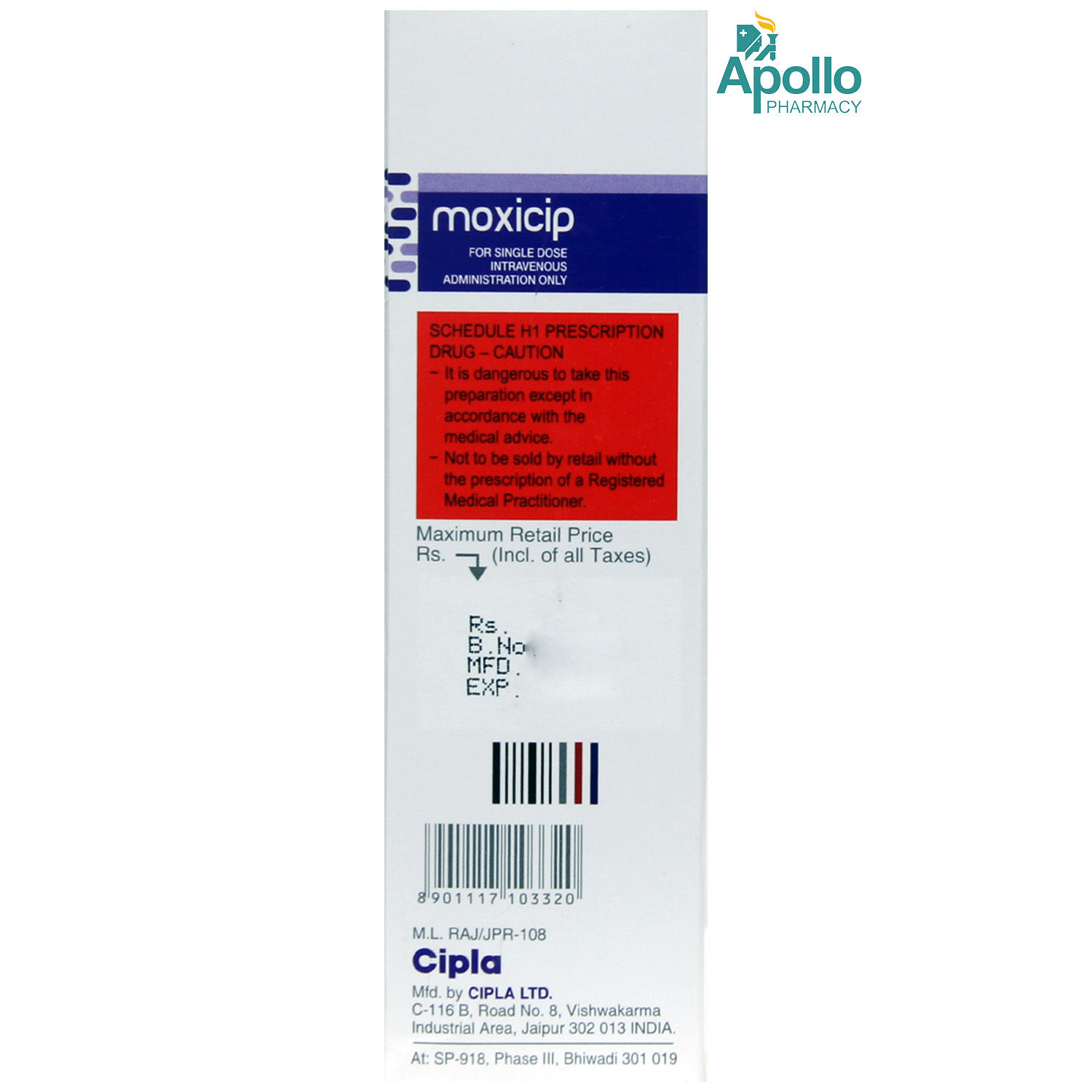 Moxicip 400mg I.V 100ml Price, Uses, Side Effects, Composition - Apollo ...