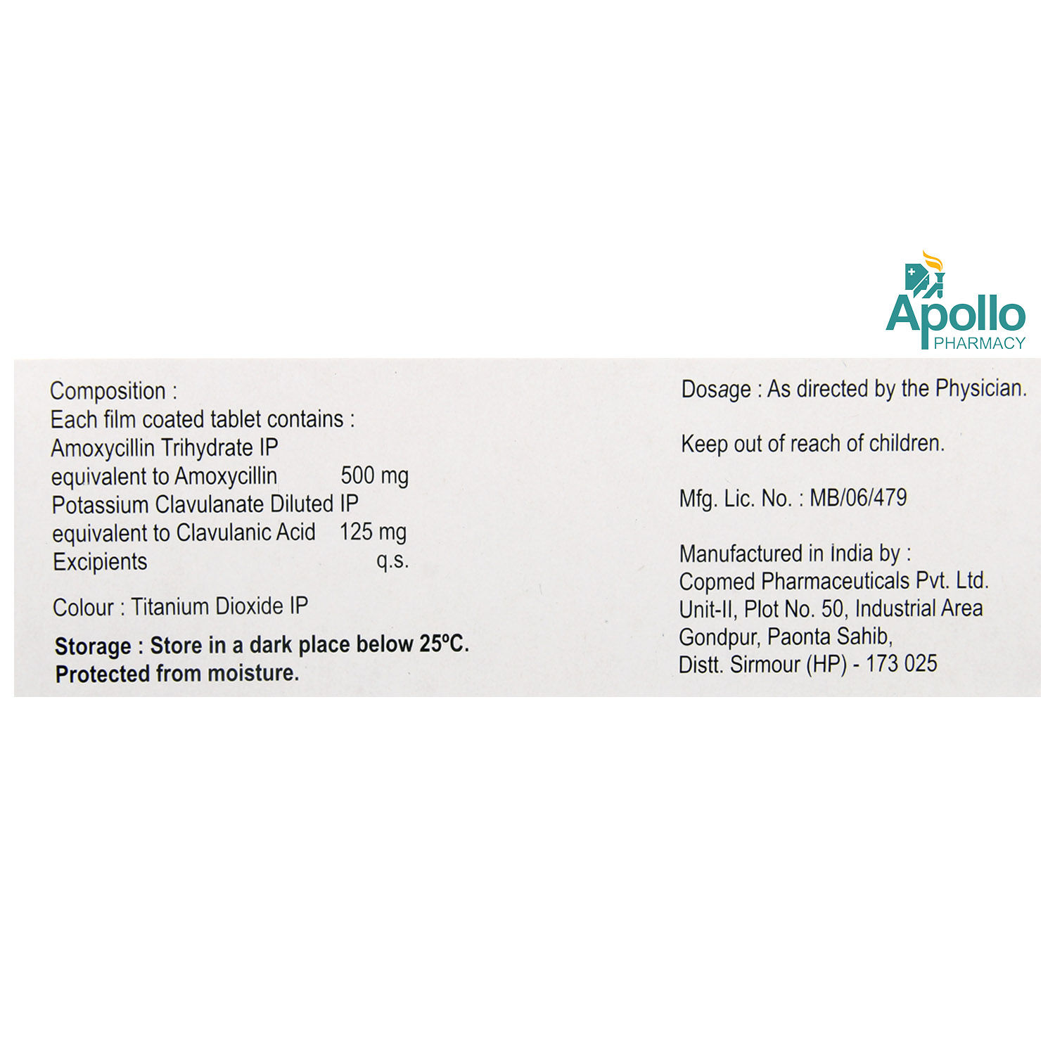 Moxiforce CV 625 Tablet 10's Price, Uses, Side Effects, Composition ...