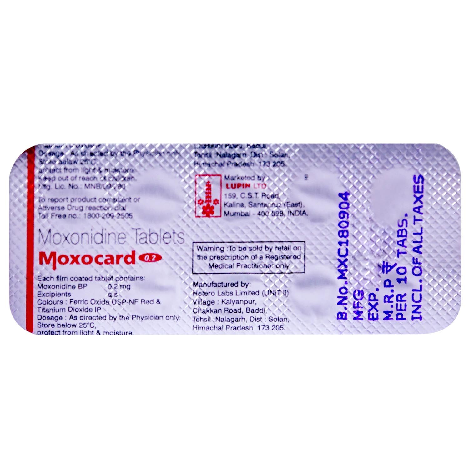 MOXOCARD 0.2MG TABLET Price, Uses, Side Effects, Composition - Apollo ...