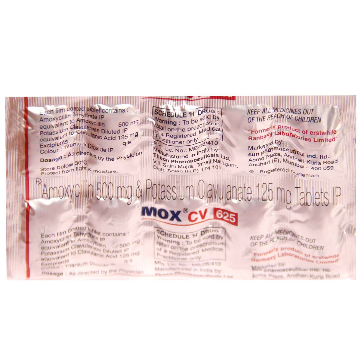 Mox CV 625 Tablet 10's Price, Uses, Side Effects, Composition - Apollo ...