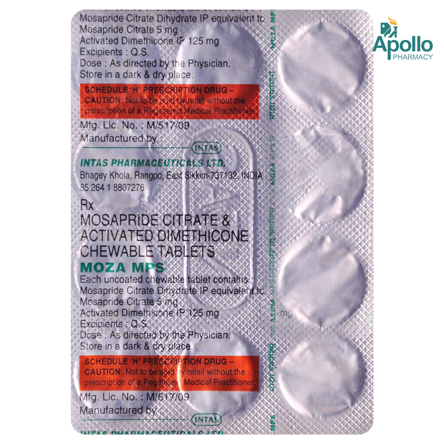 Moza MPS Tablet 10's Price, Uses, Side Effects, Composition - Apollo ...