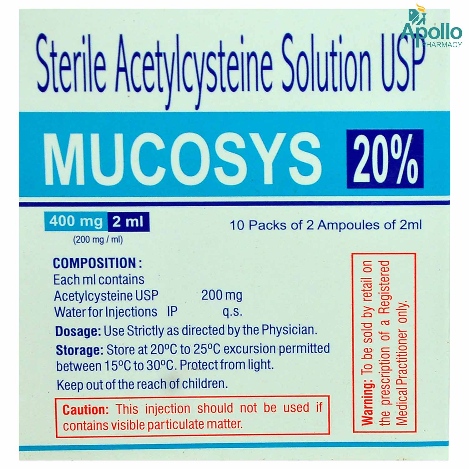 Mucosys 20% Injection 2 ml Price, Uses, Side Effects, Composition ...
