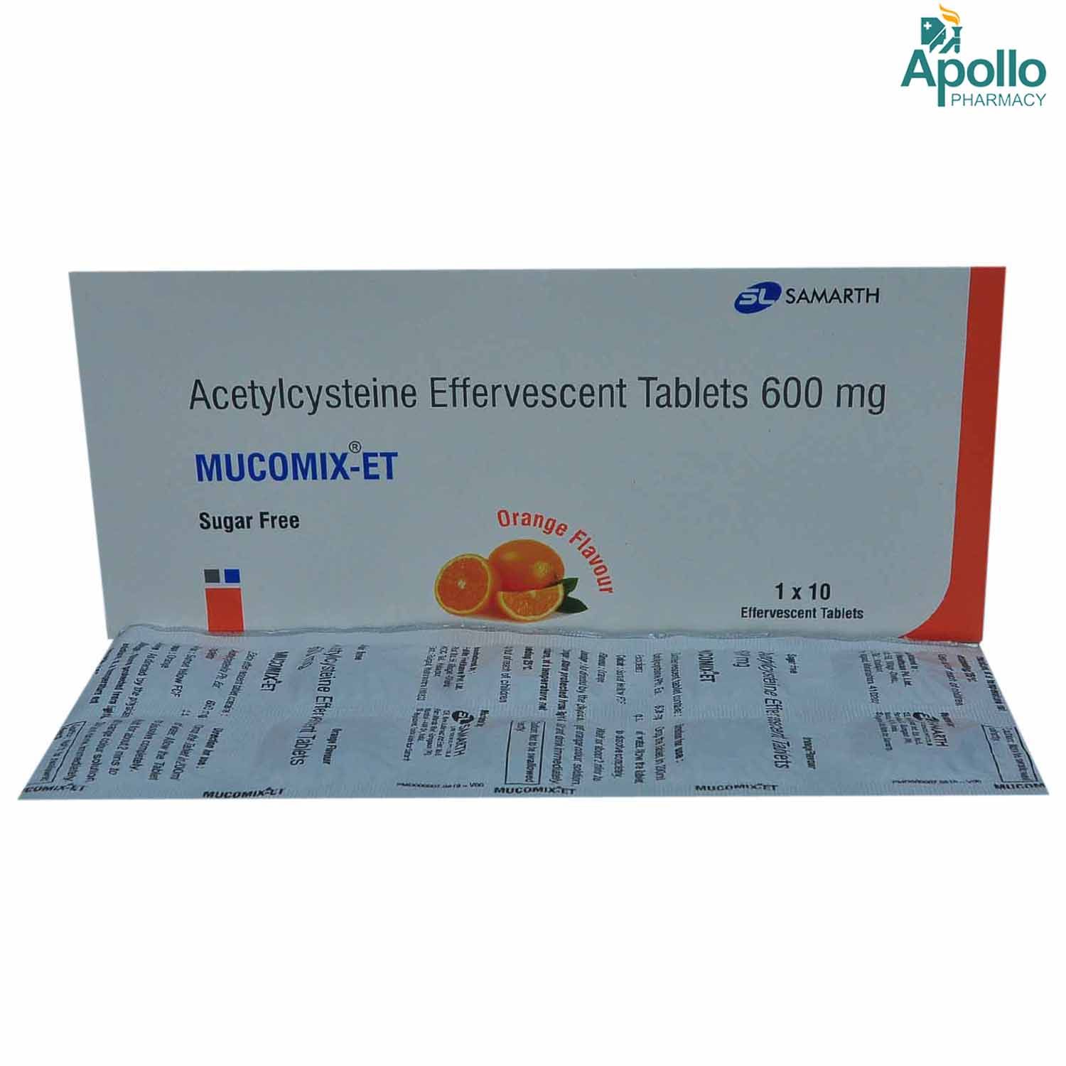 Mucomix ET Effervescent Orange Sugar Free Tablet 10's Price, Uses, Side ...