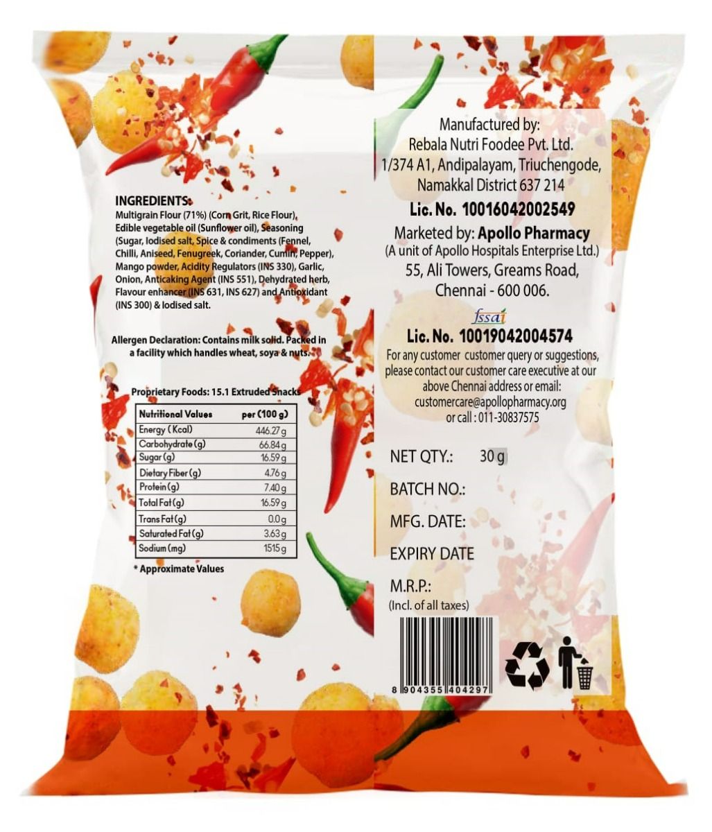 Apollo Life Multigrain Balls Chilli Chaska, 30 gm Price, Uses, Side ...