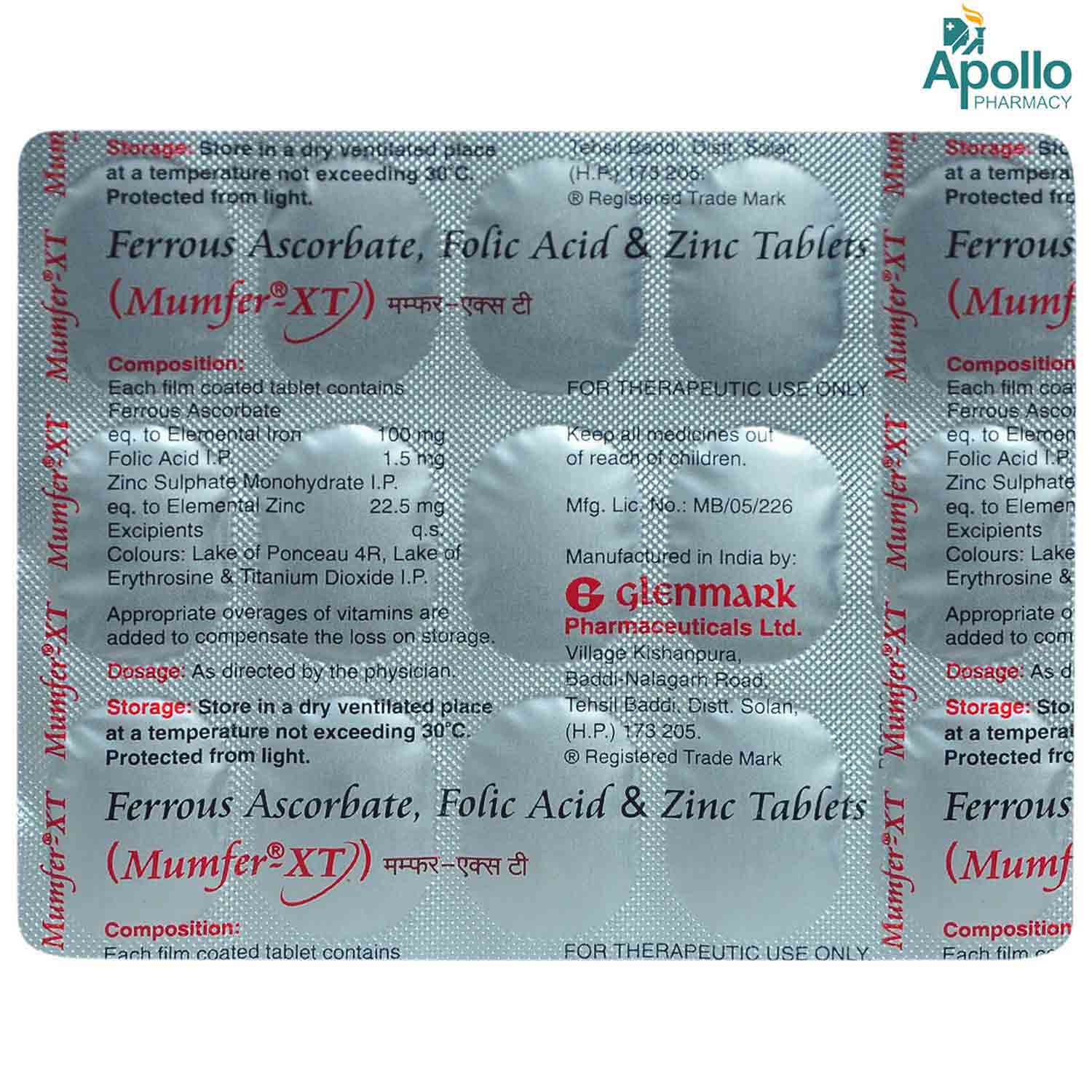 Mumfer XT Tablet 15's Price, Uses, Side Effects, Composition - Apollo ...