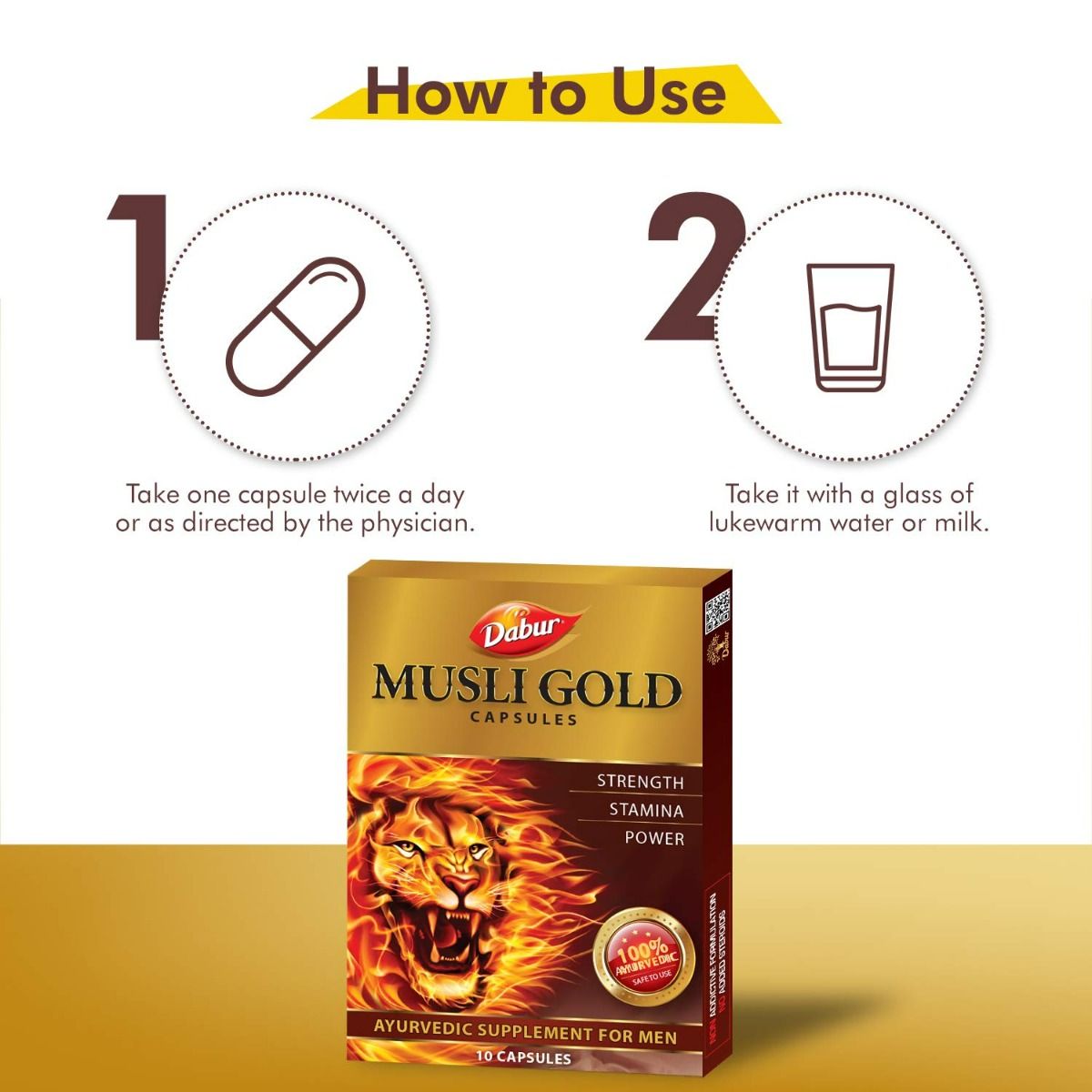 Dabur Musli Gold, 10 Capsules Price, Uses, Side Effects, Composition ...