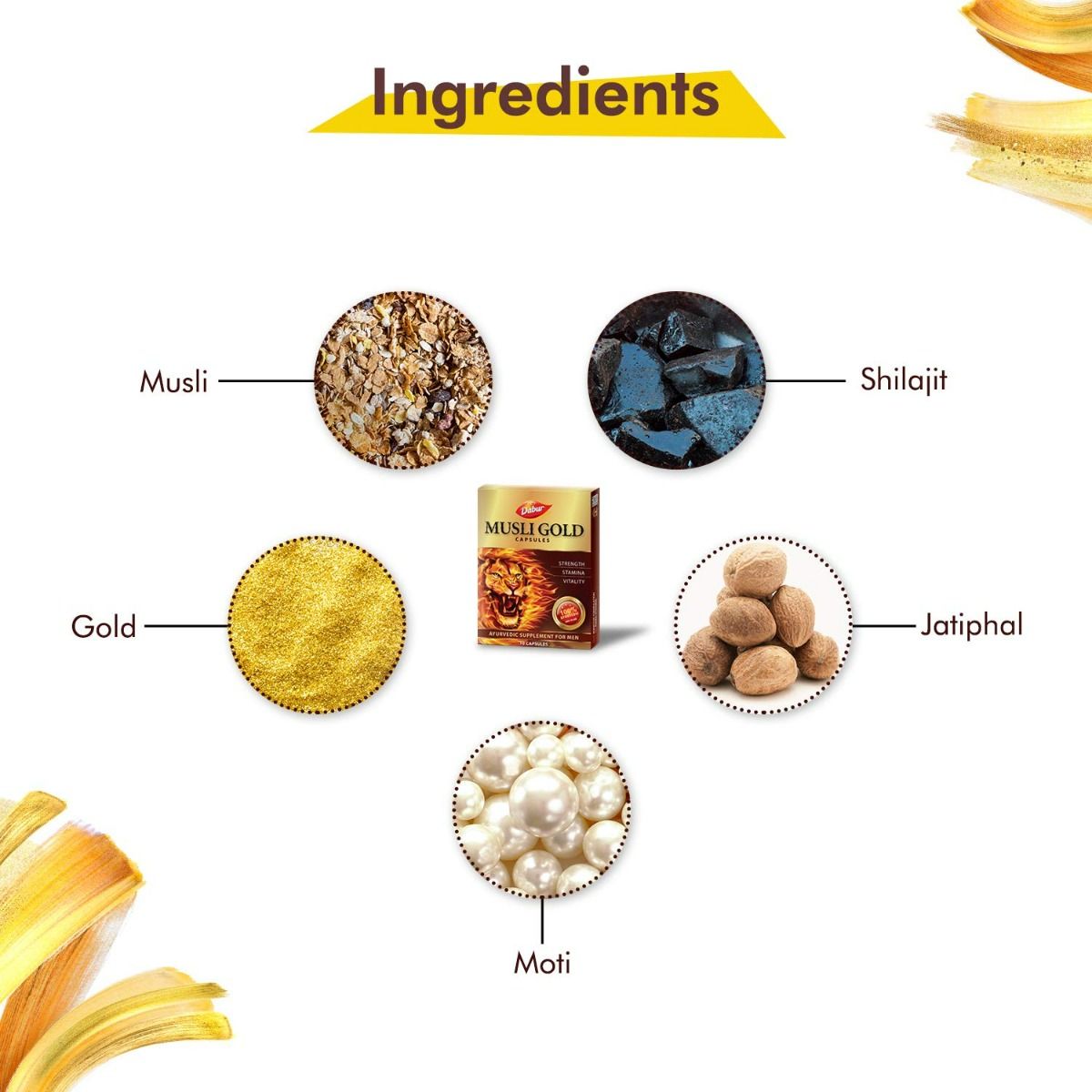 Dabur Musli Gold, 10 Capsules Price, Uses, Side Effects, Composition ...