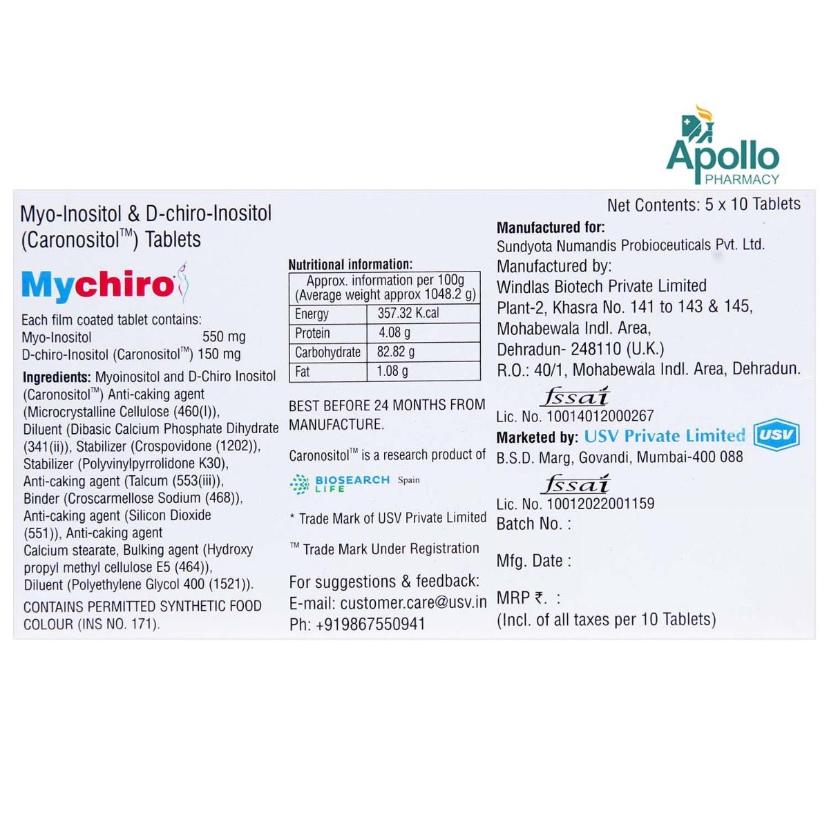 Mychiro Tablet 10's Price, Uses, Side Effects, Composition - Apollo ...