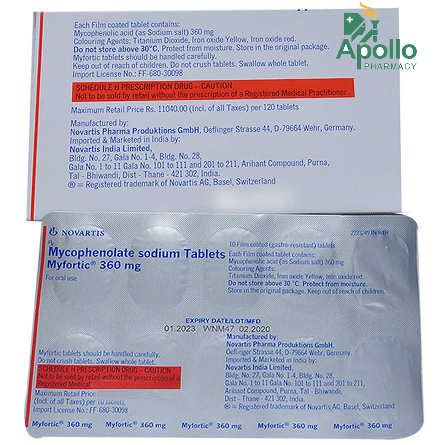 Myfortic 360 mg Tablet 10's Price, Uses, Side Effects, Composition ...