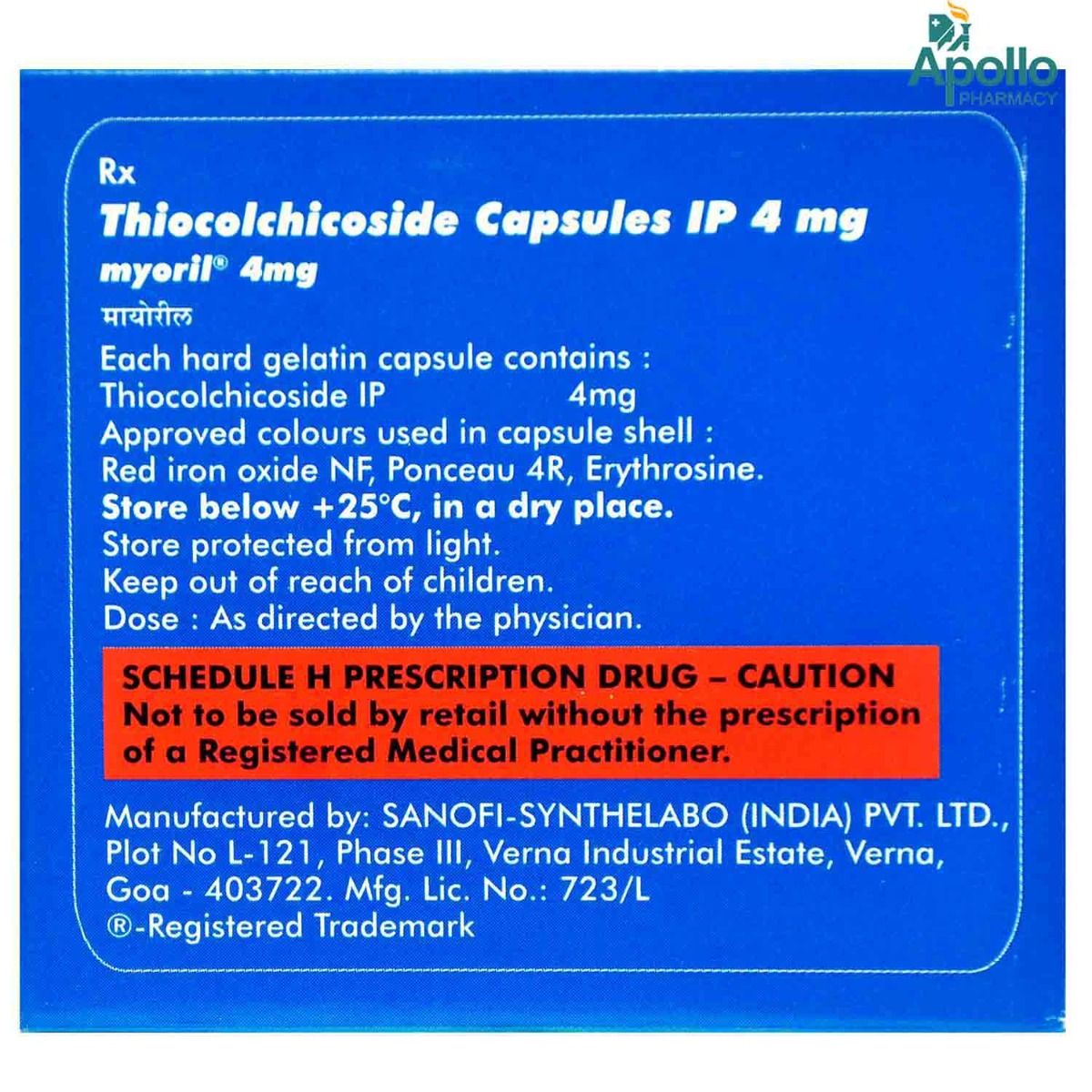 Myoril 4 mg Capsule 10's Price, Uses, Side Effects, Composition ...