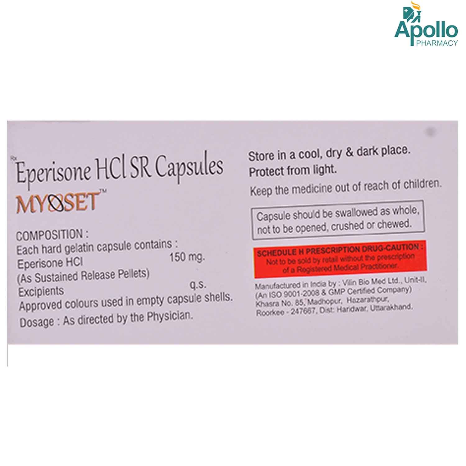 Myoset Tablet 10's Price, Uses, Side Effects, Composition - Apollo Pharmacy