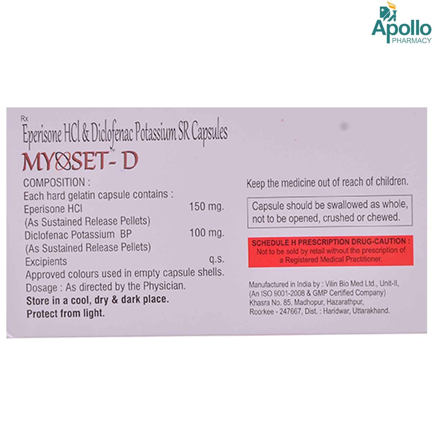 Myoset D Tablet 10's Price, Uses, Side Effects, Composition - Apollo ...