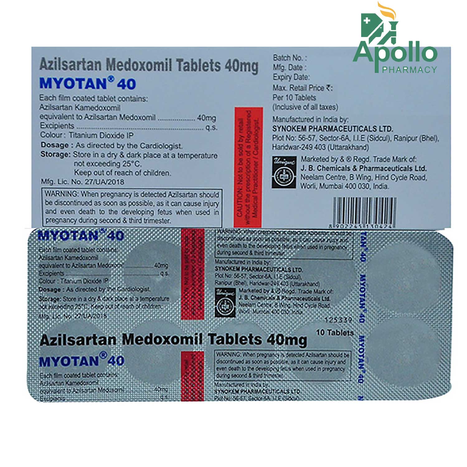Myotan 40 Tablet 10's Price, Uses, Side Effects, Composition - Apollo ...