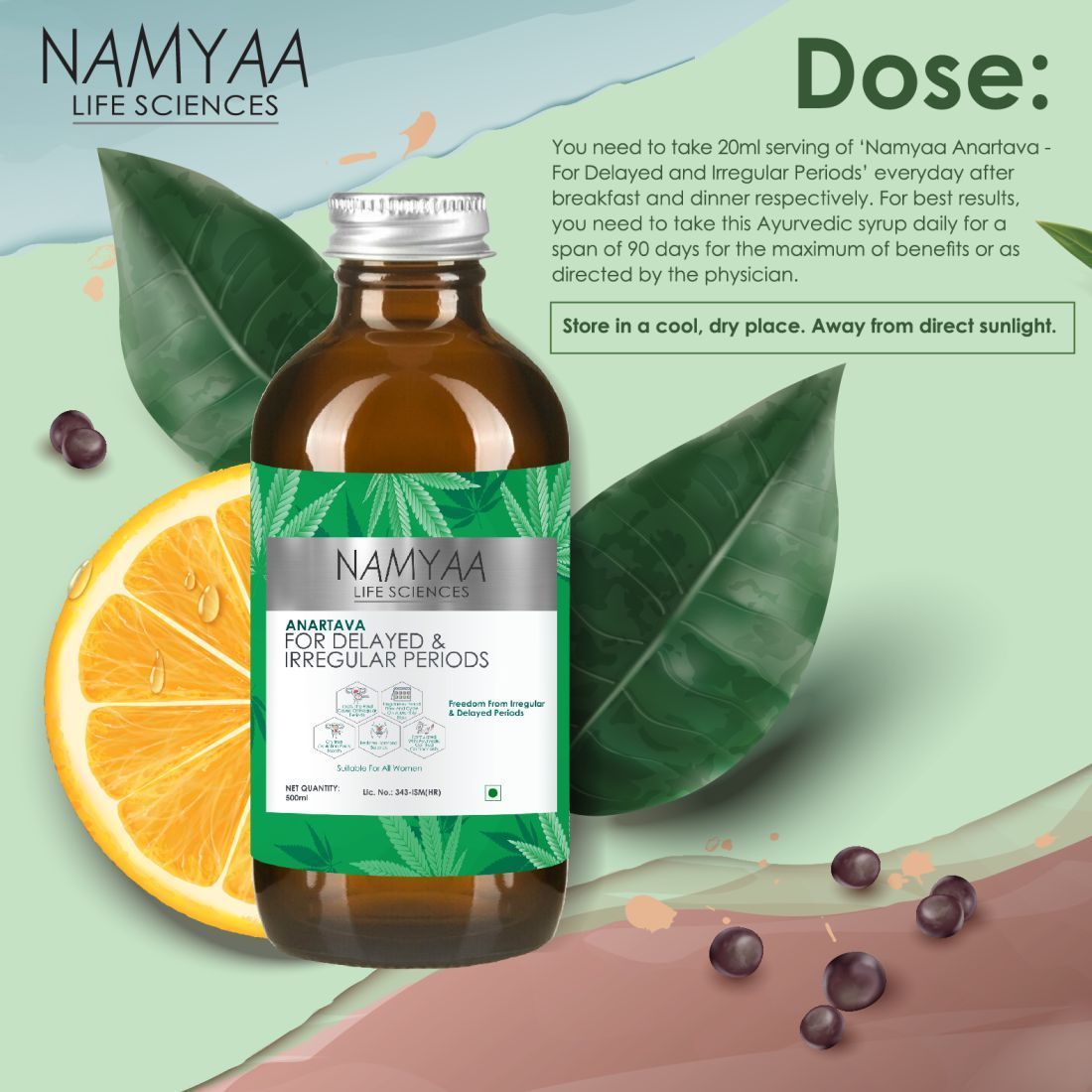 Namyaa Anartava for Delayed & Irregular Periods Syrup, 500 ml Price ...