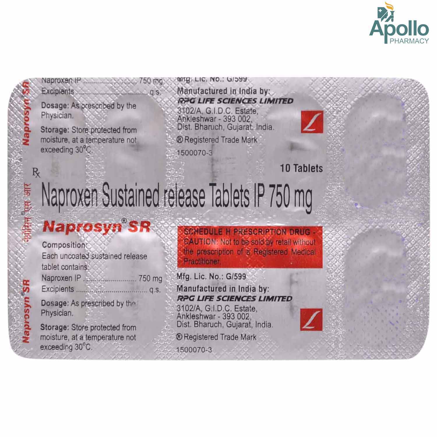 Naprosyn SR Tablet 10's Price, Uses, Side Effects, Composition - Apollo ...