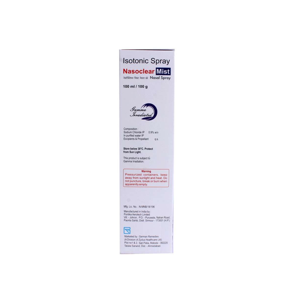 Nasoclear Mist Nasal Spray 100 ml Price, Uses, Side Effects ...