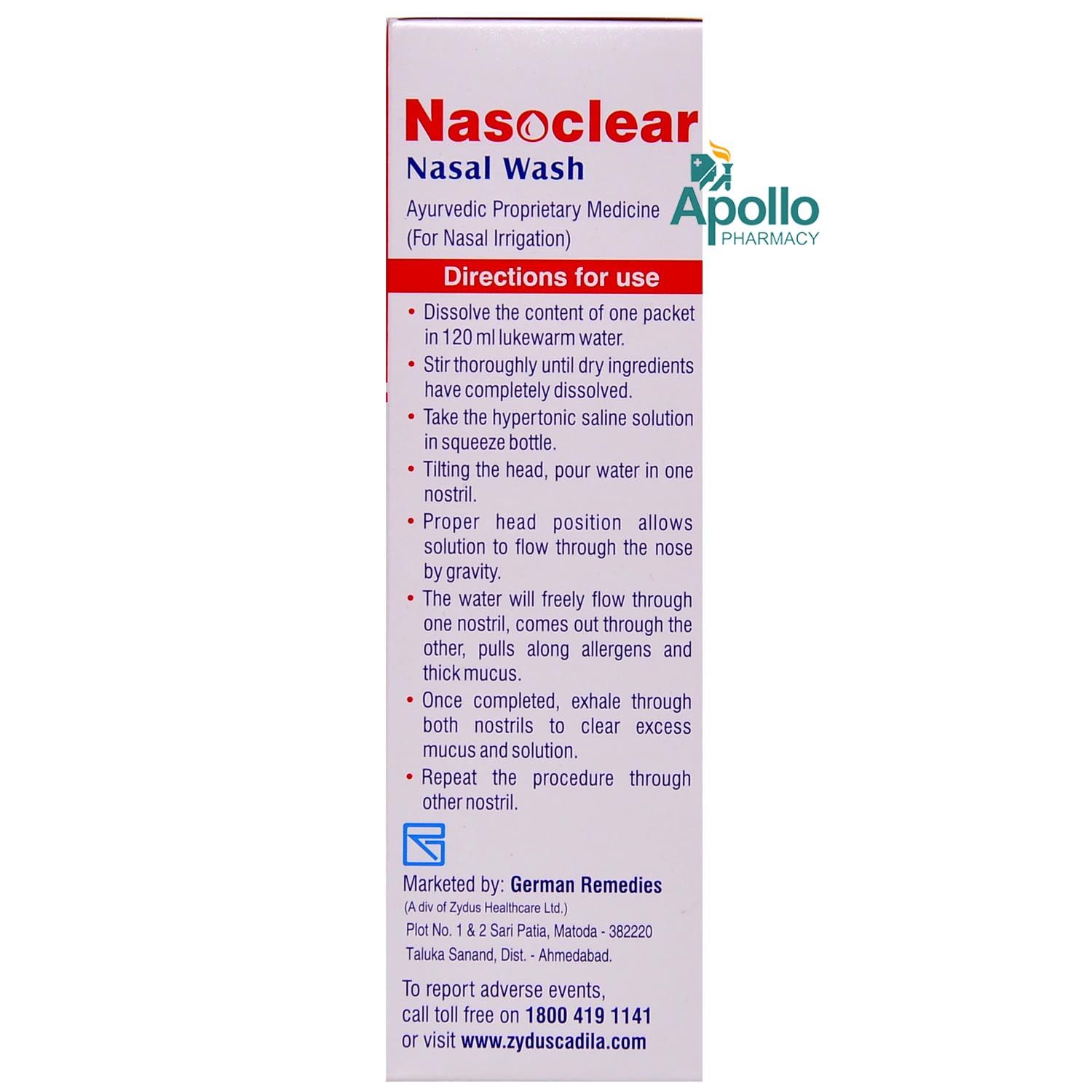 Nasoclear Nasal Wash 3 gm Kit 20's Price, Uses, Side Effects ...