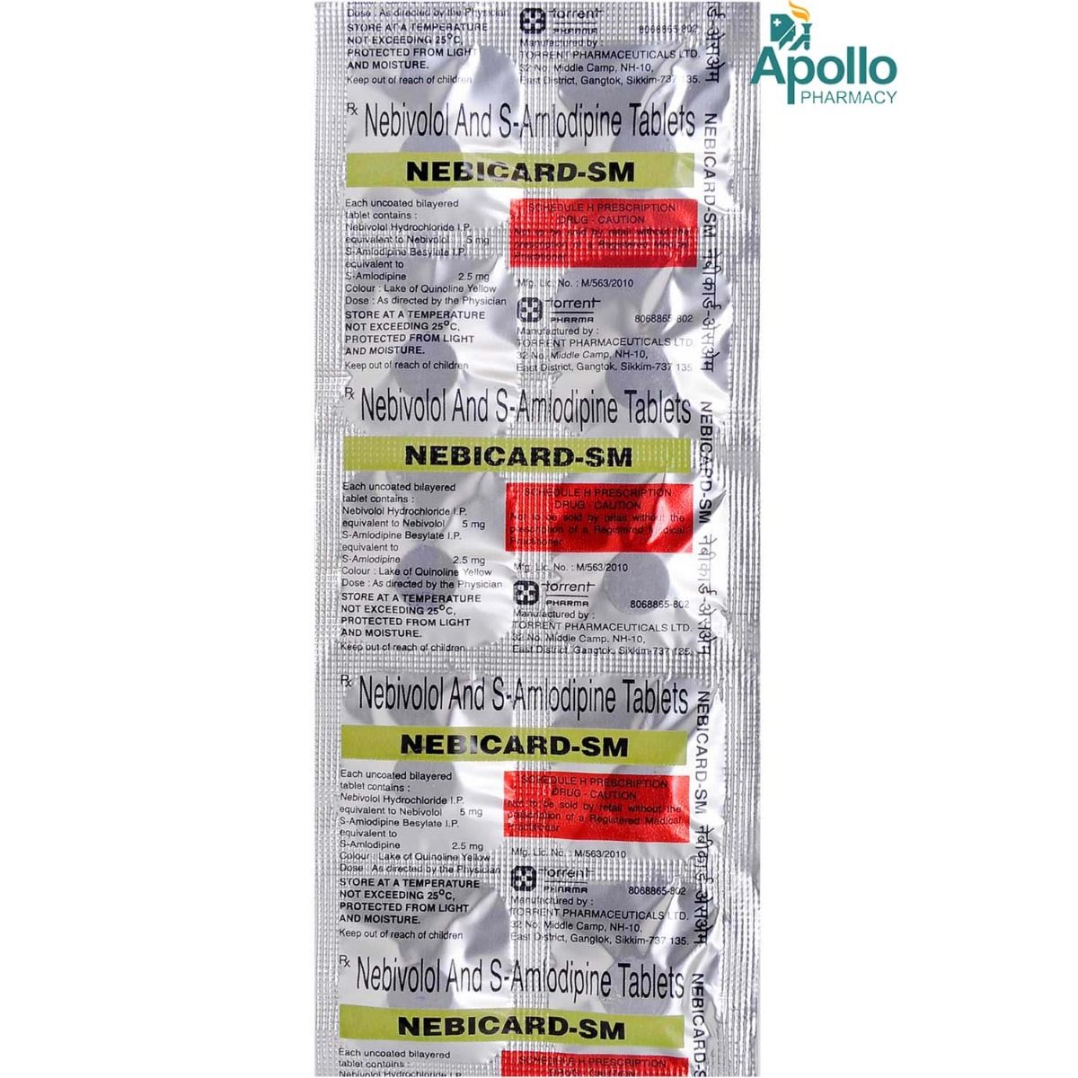 Nebicard-SM Tablet 10's Price, Uses, Side Effects, Composition - Apollo Pharmacy