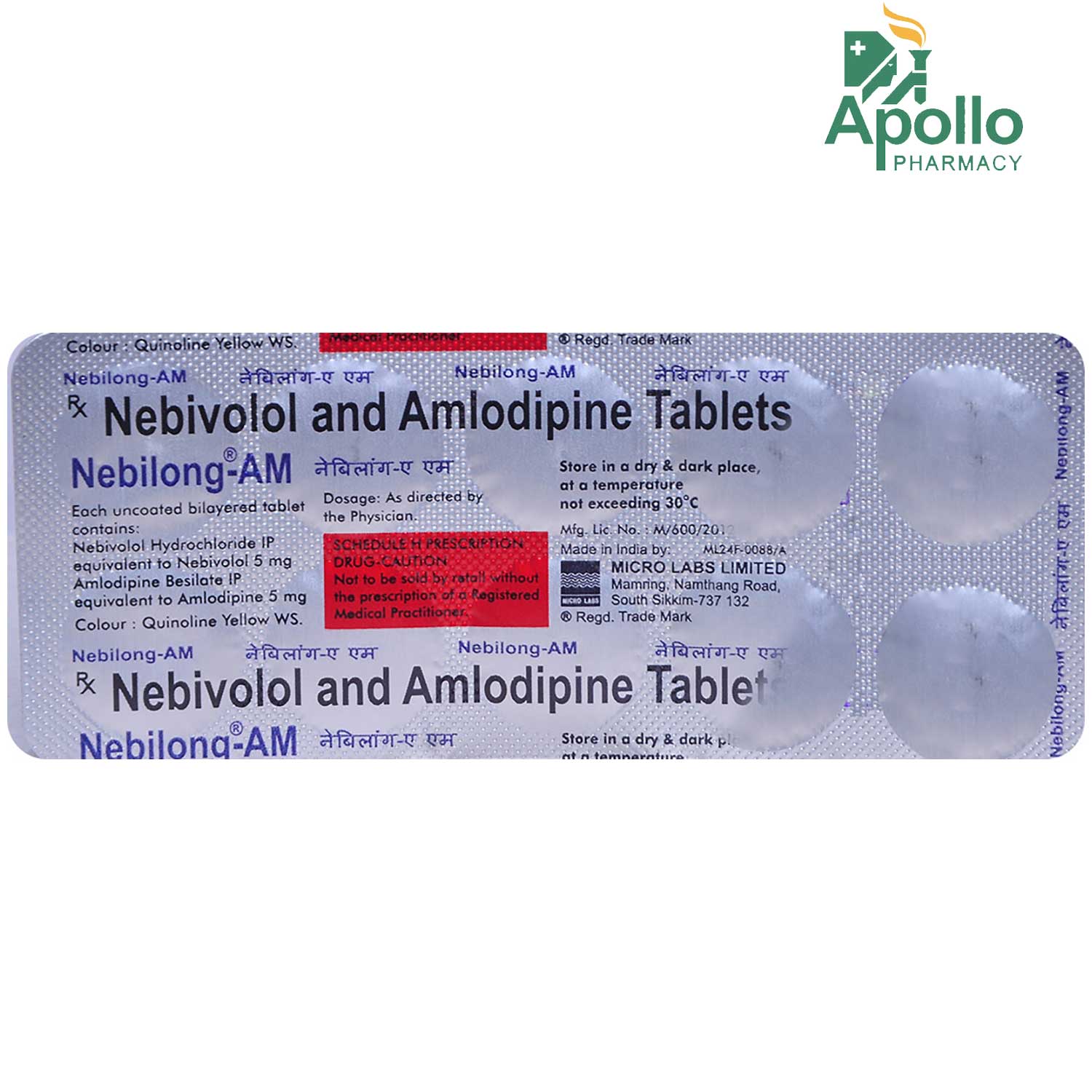 Nebilong-AM Tablet 10's Price, Uses, Side Effects, Composition - Apollo ...