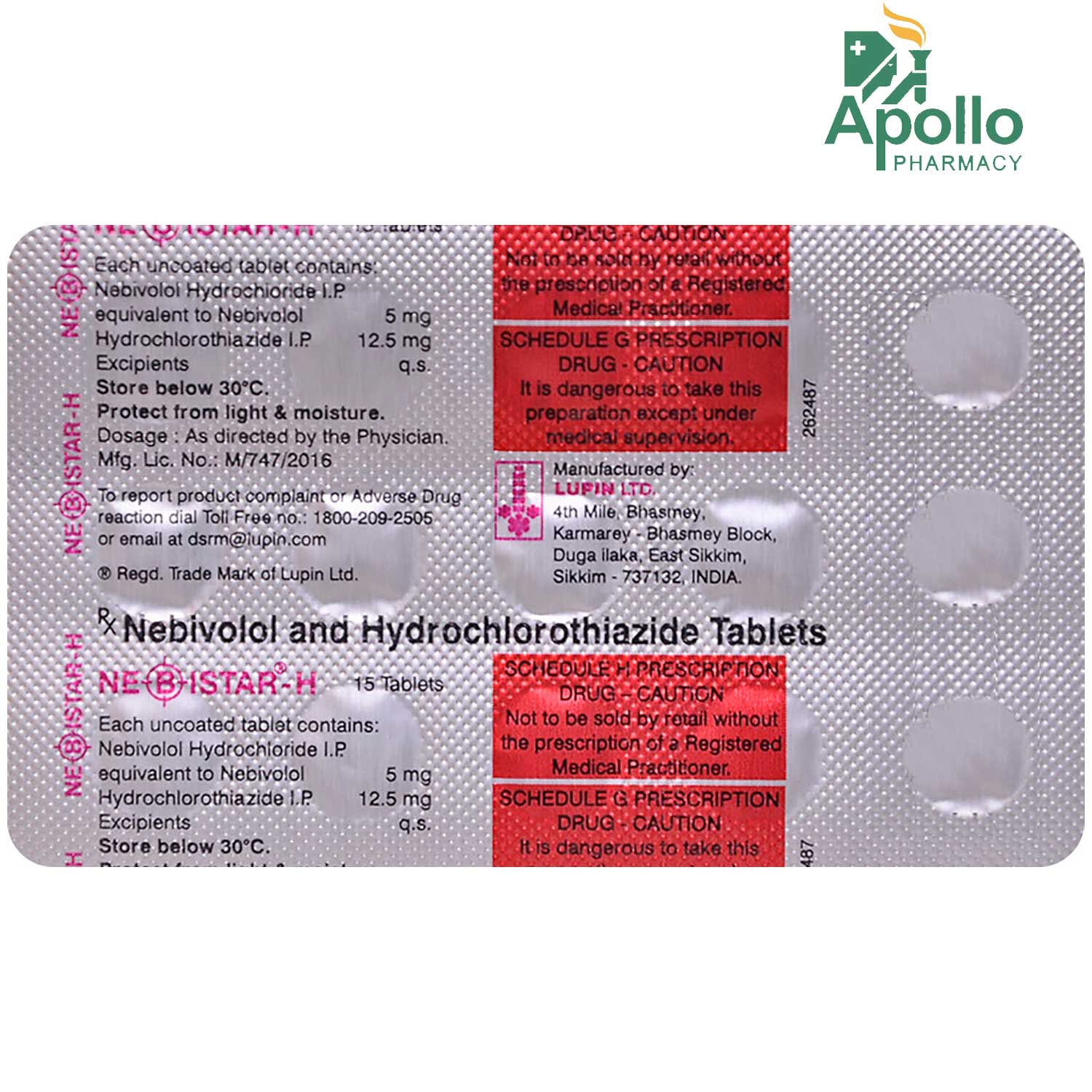 Nebistar-H Tablet 15's Price, Uses, Side Effects, Composition - Apollo ...