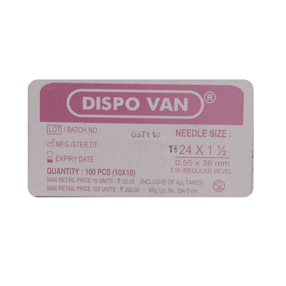 Needle -24gx1.5 Dispovan Price, Uses, Side Effects, Composition ...